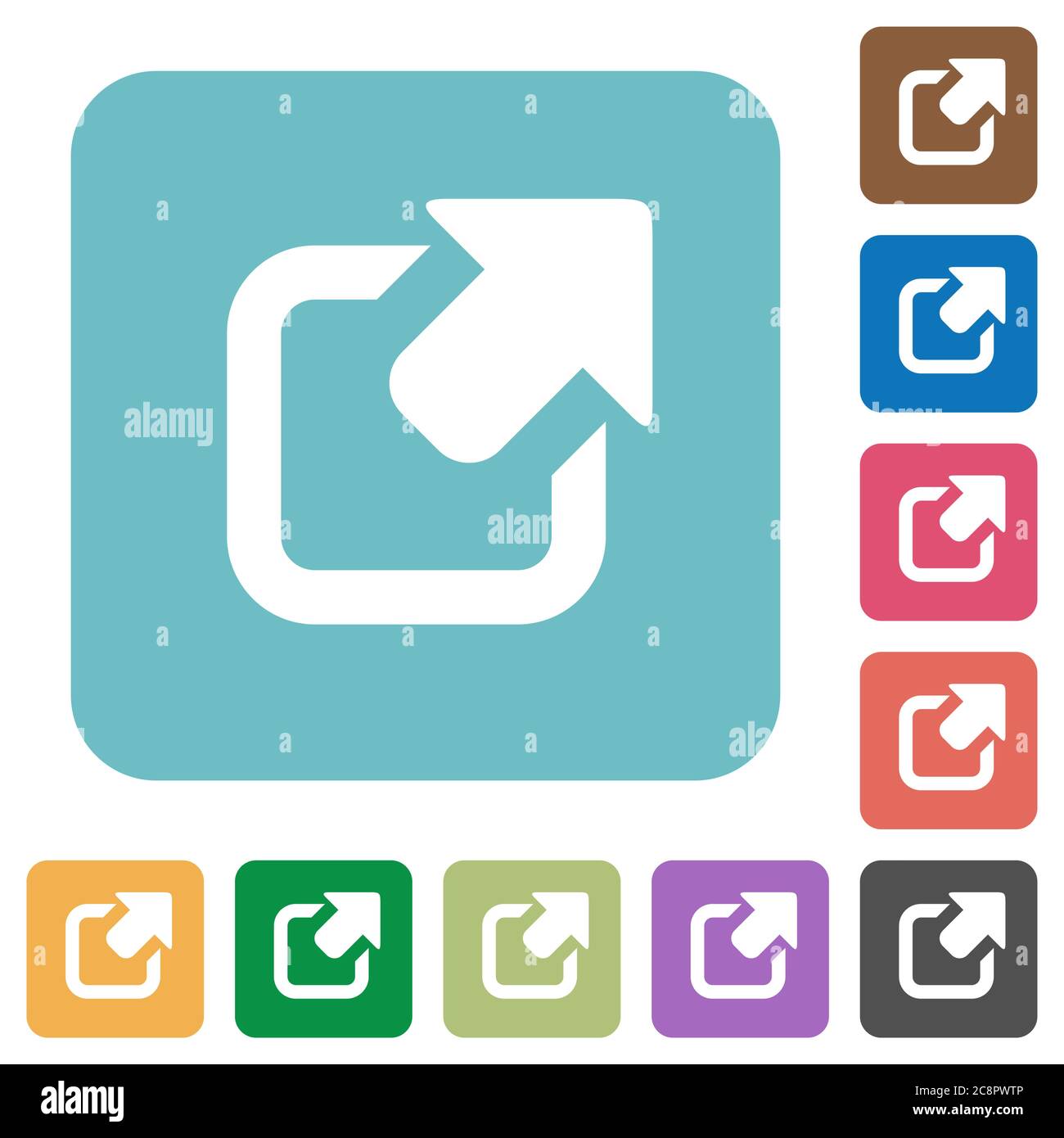 Flat export icons on rounded square color backgrounds Stock Vector ...
