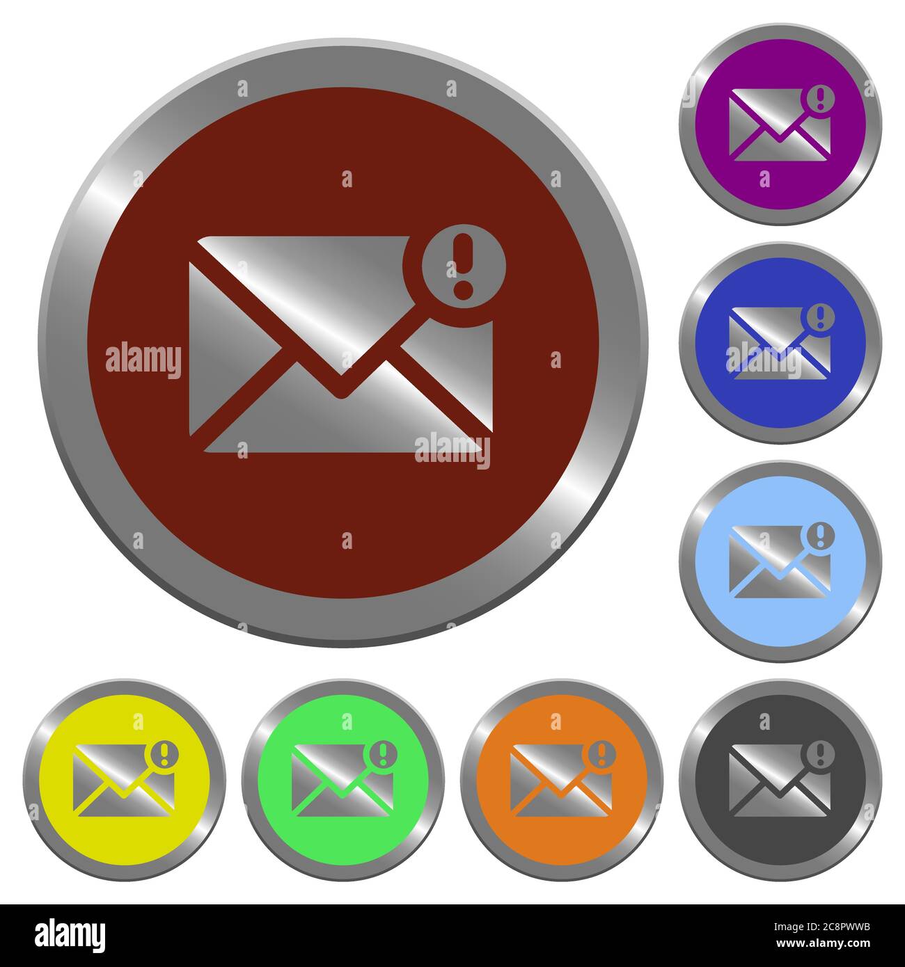 Set of color glossy coin-like important message buttons Stock Vector ...