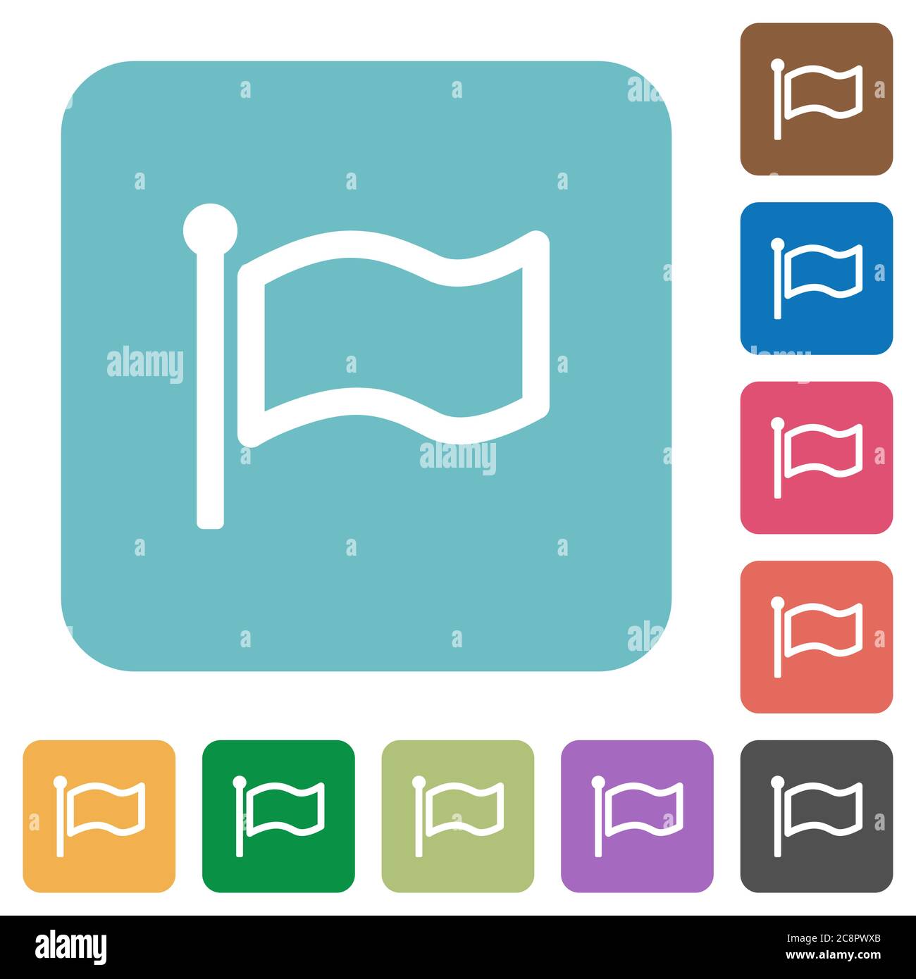 Flat flag icons on rounded square color backgrounds Stock Vector Image & Art - Alamy