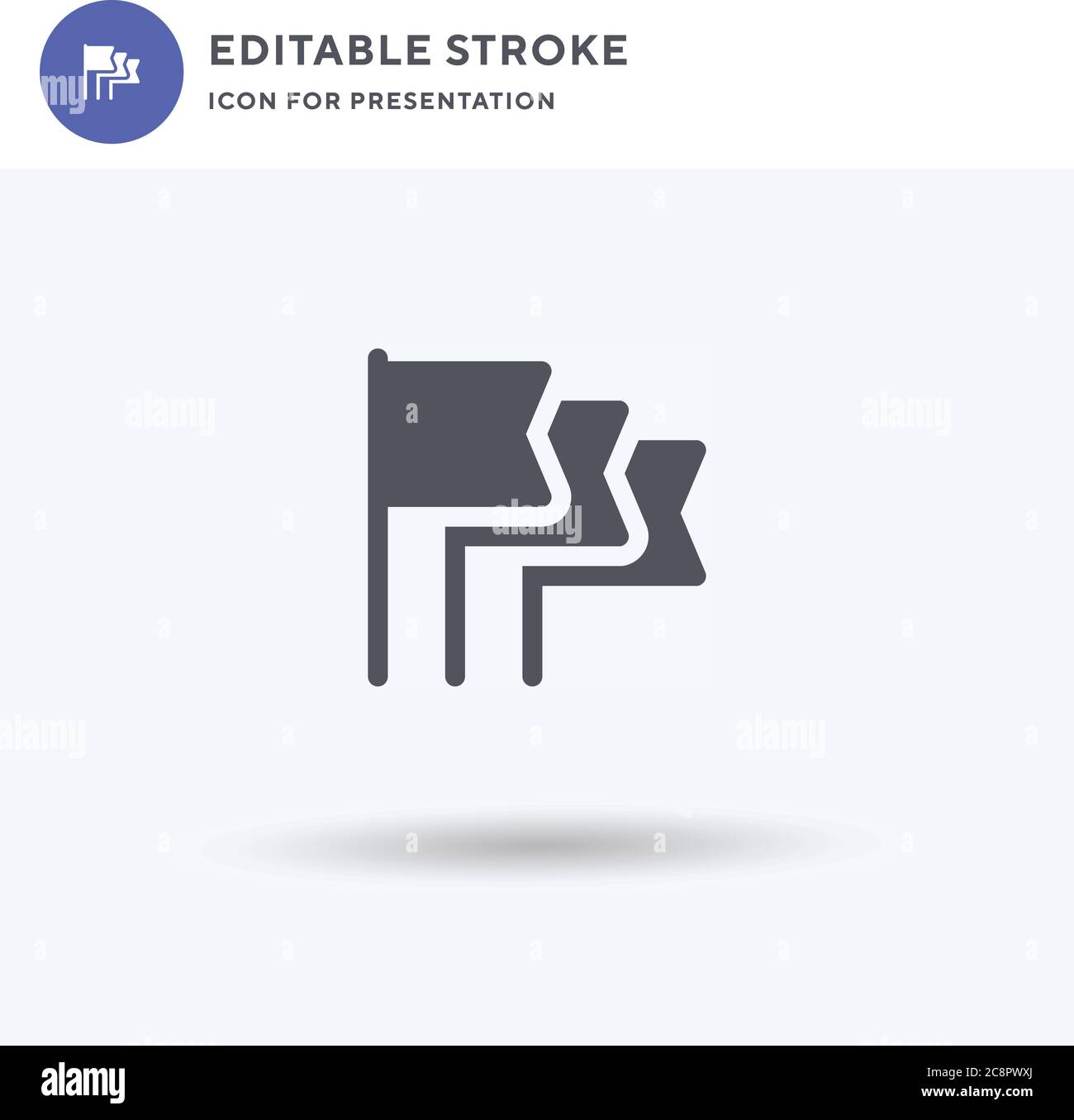 Flags icon vector, filled flat sign, solid pictogram isolated on white ...