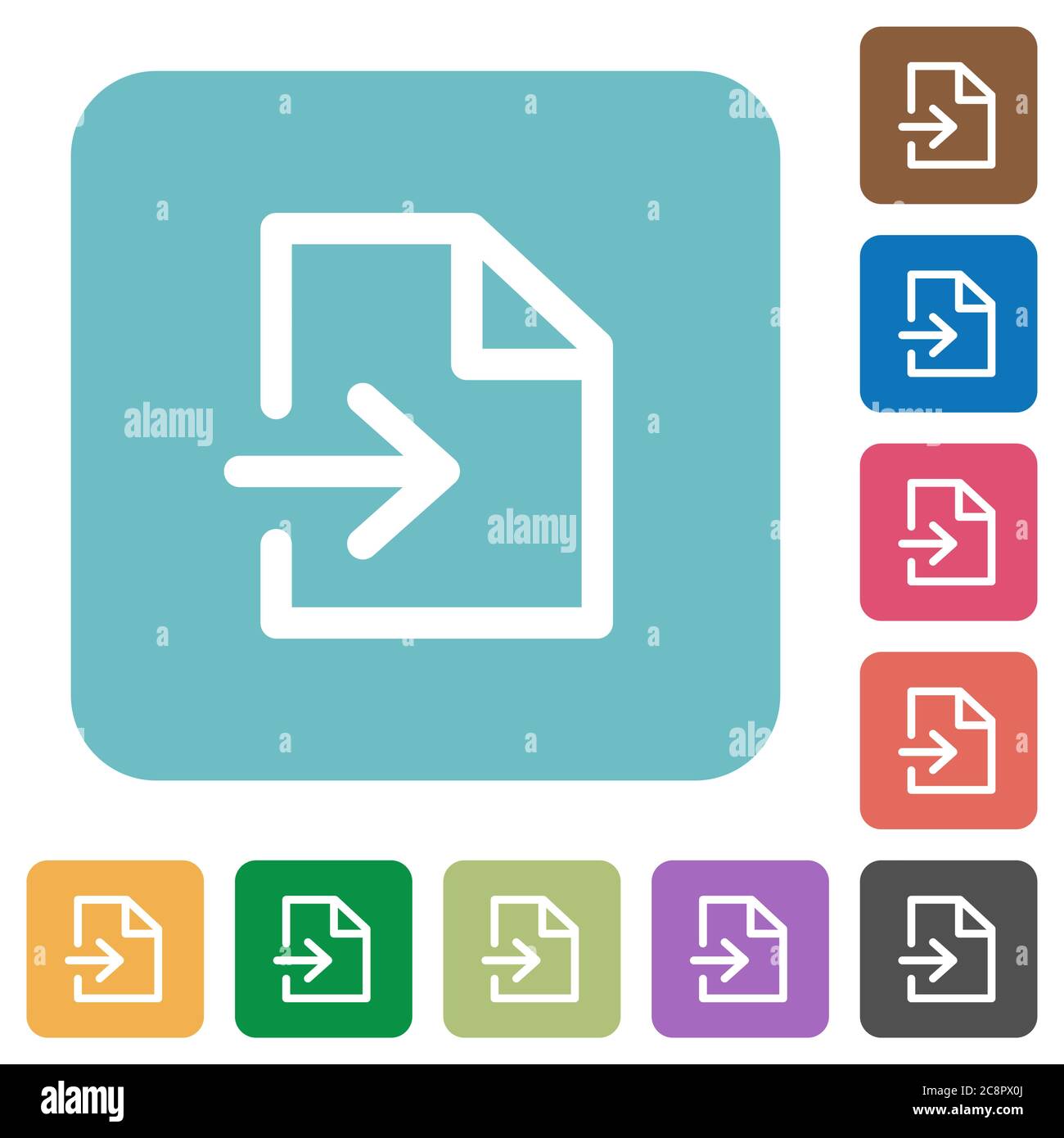 Flat import icons on rounded square color backgrounds Stock Vector ...