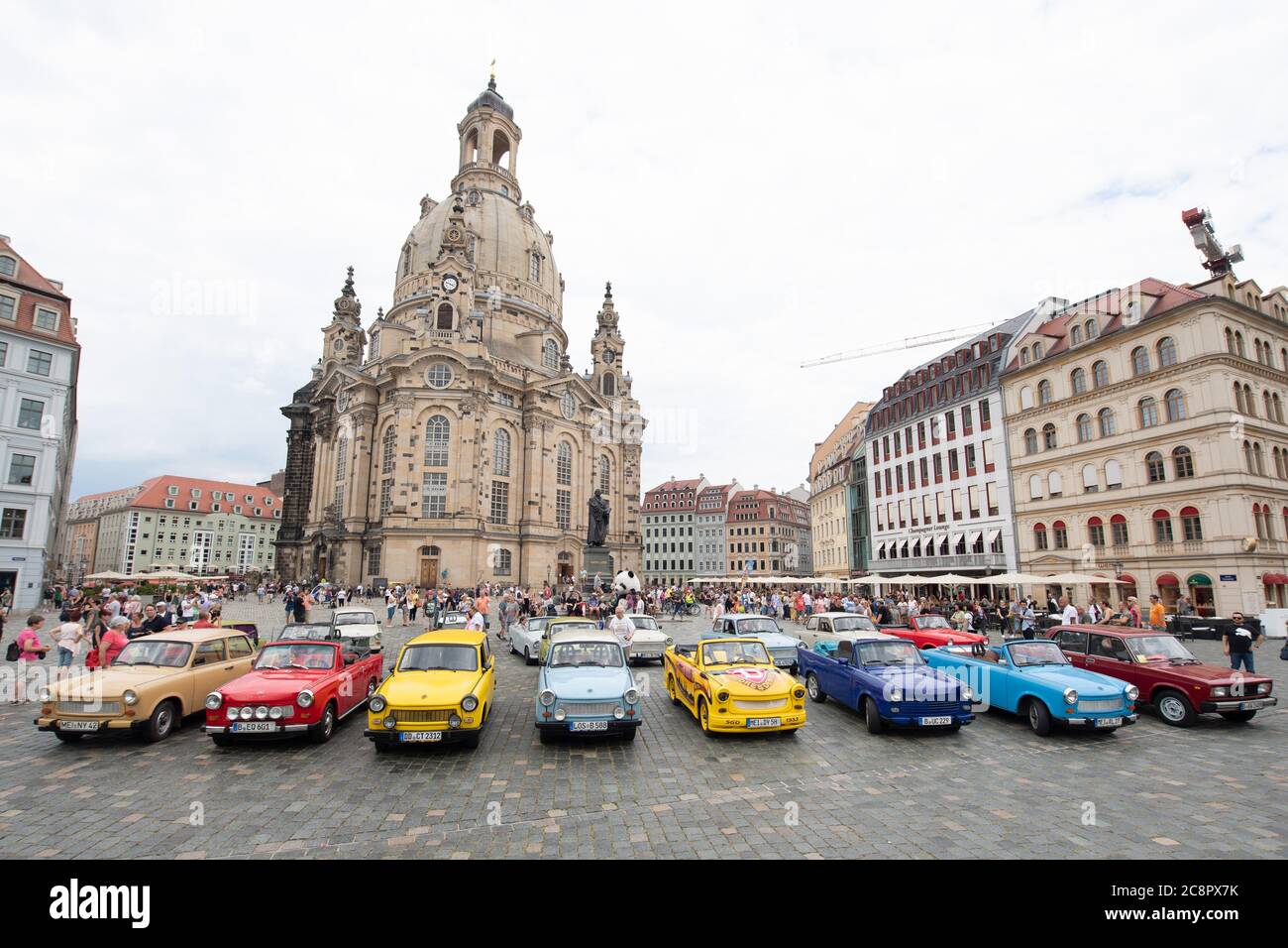 Dresden, Germany. 26th July, 2020. Trabant type cars are standing in ...