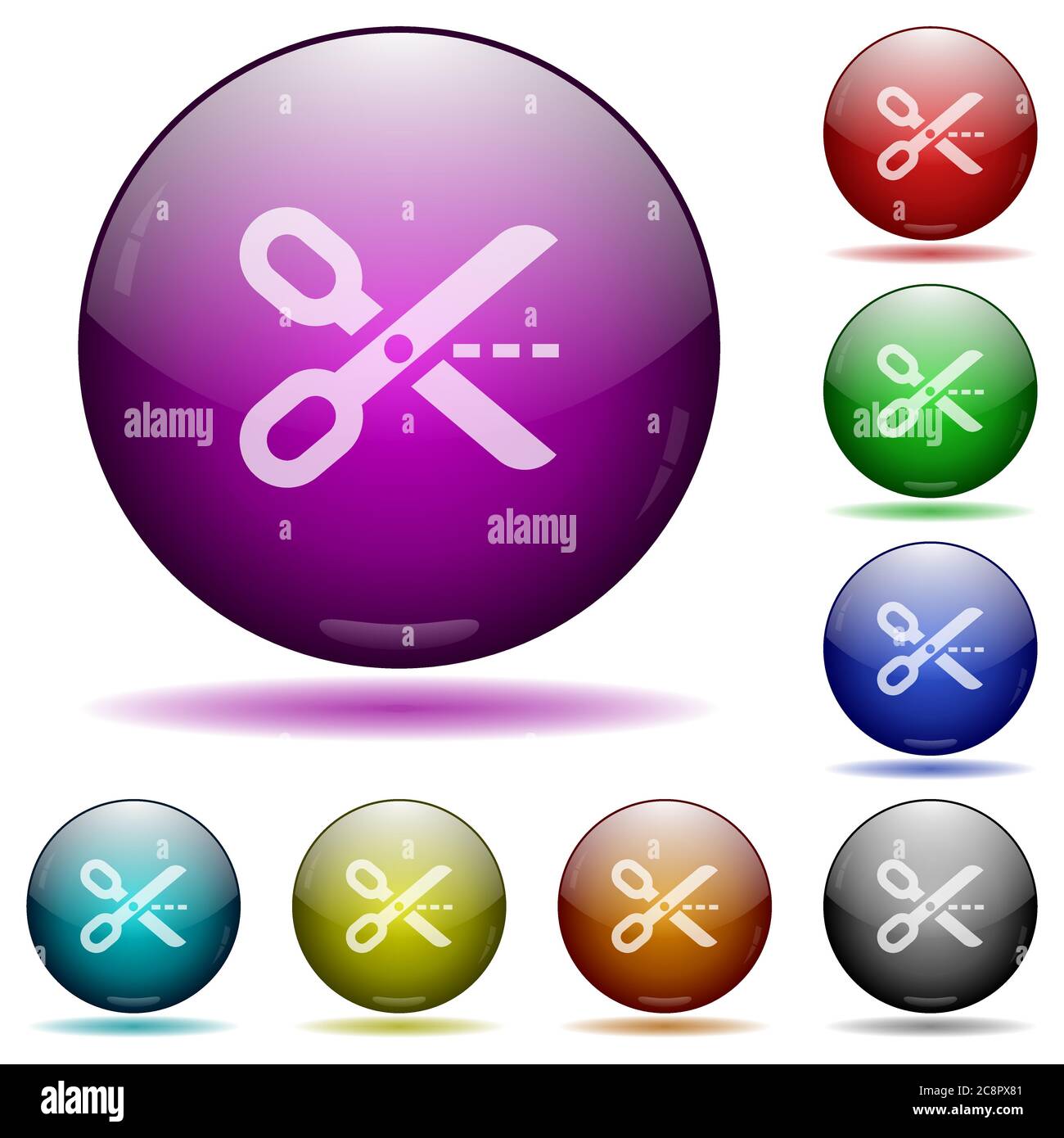 Set of color Cut out glass sphere buttons with shadows Stock Vector ...