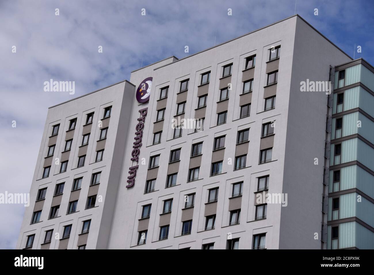 Cologne, Germany. 26th July, 2020. Logo, lettering on the Hotel Premier ...