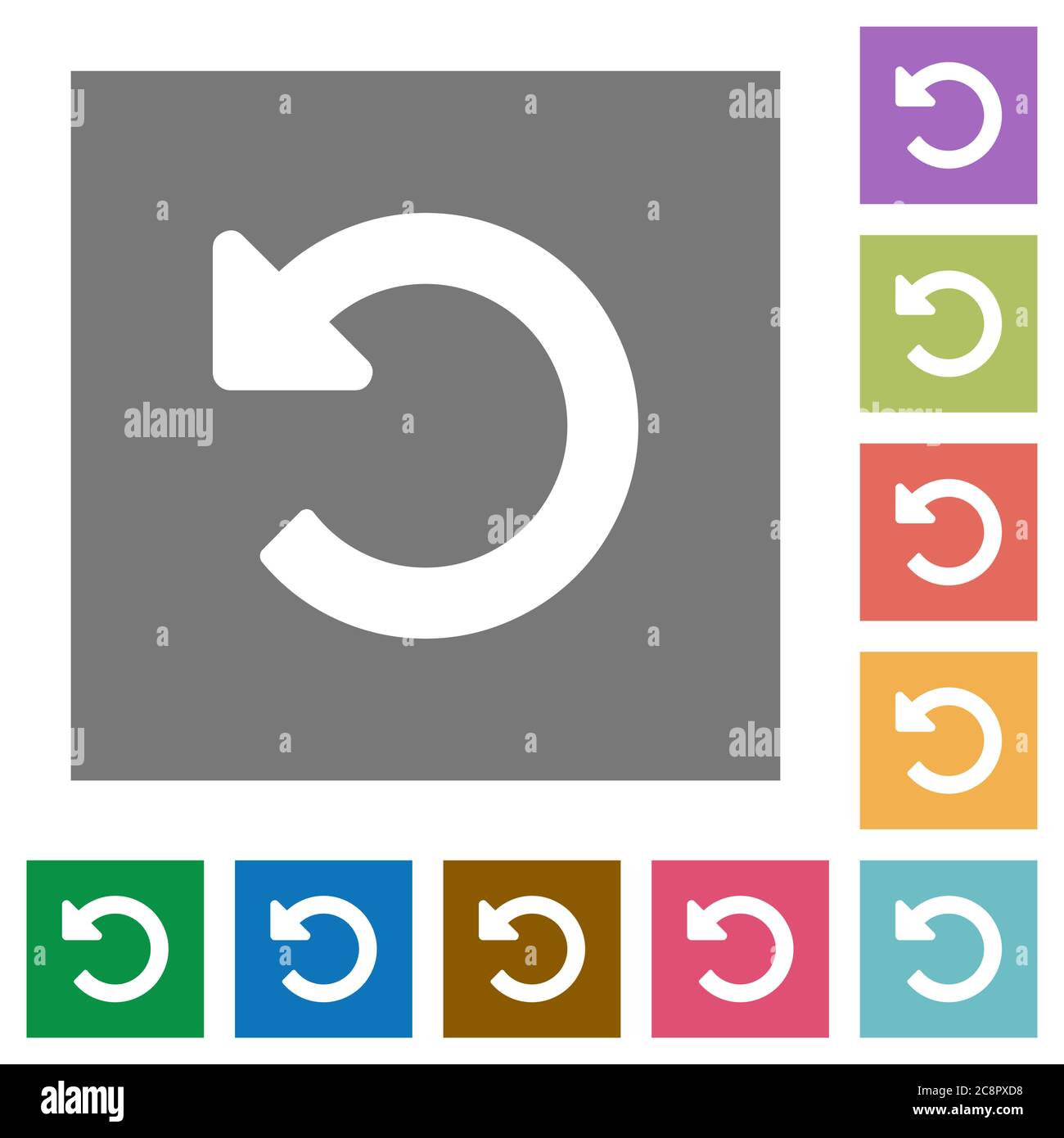 Undo changes flat icon set on color square background Stock Vector ...