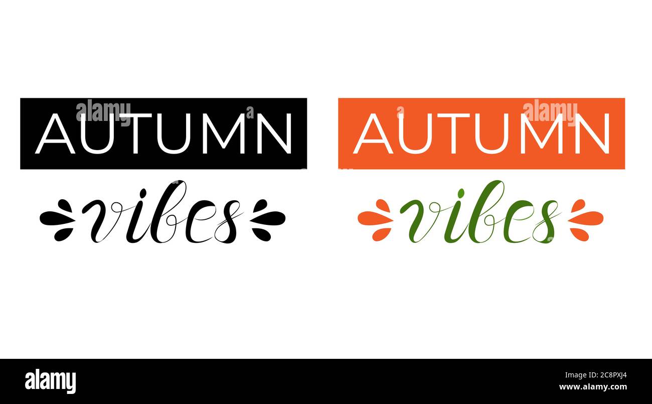 Autumn vibes hand drawn lettering vector illustration Stock Vector ...