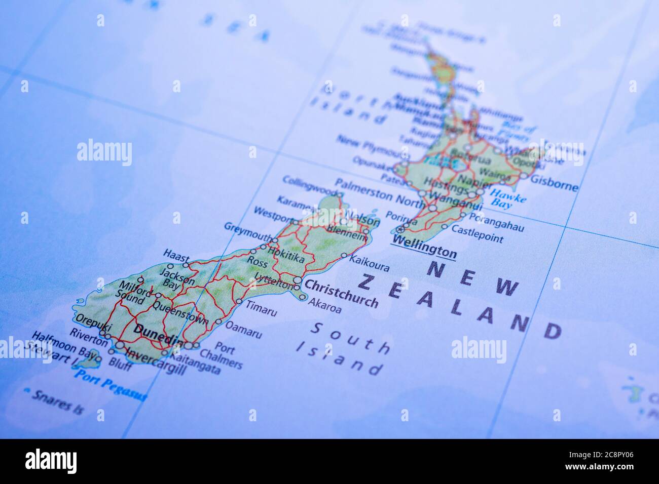 Map photography of New Zealand Stock Photo - Alamy