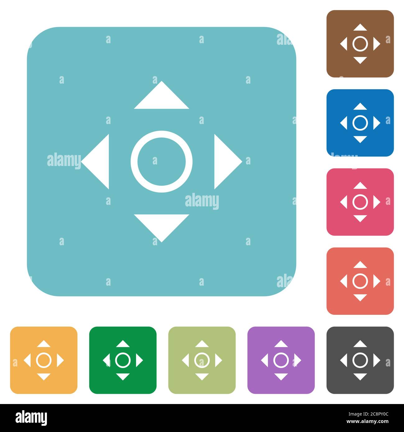 Flat scroll icons on rounded square color backgrounds Stock Vector ...