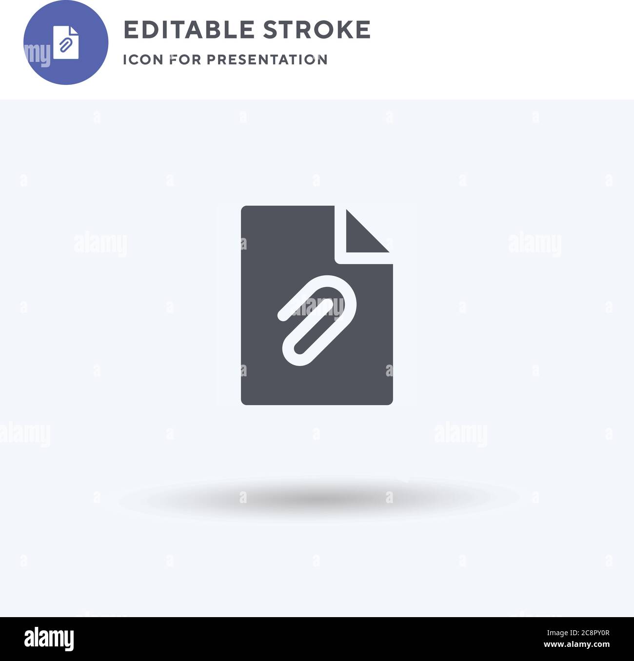 Attached icon vector, filled flat sign, solid pictogram isolated on ...