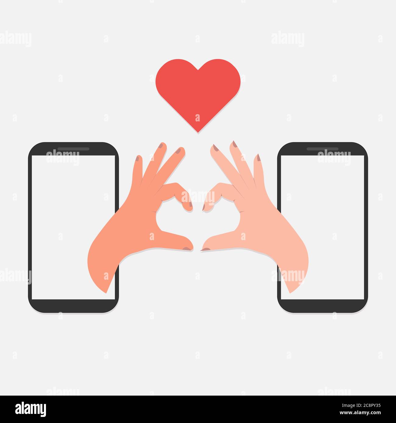 Male female hands heart shape Stock Vector Images - Alamy