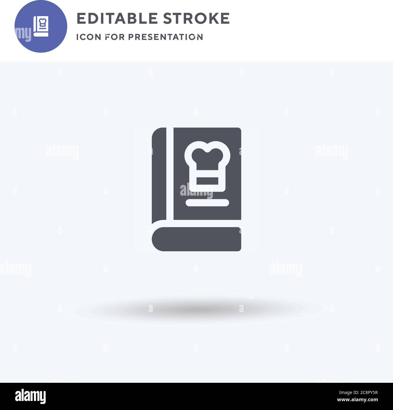 Recipe Book icon vector, filled flat sign, solid pictogram isolated on ...