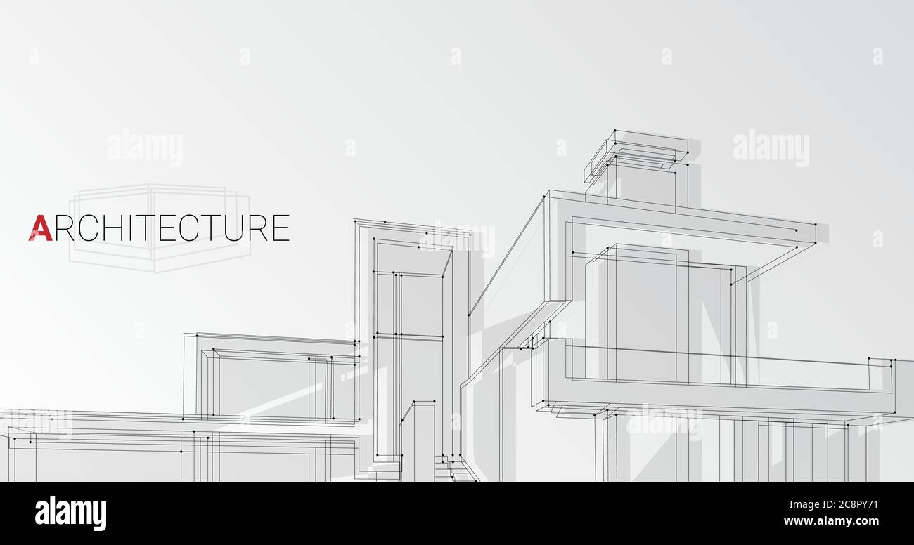 Architectural Abstract Vector Background With Building Project Plan ...