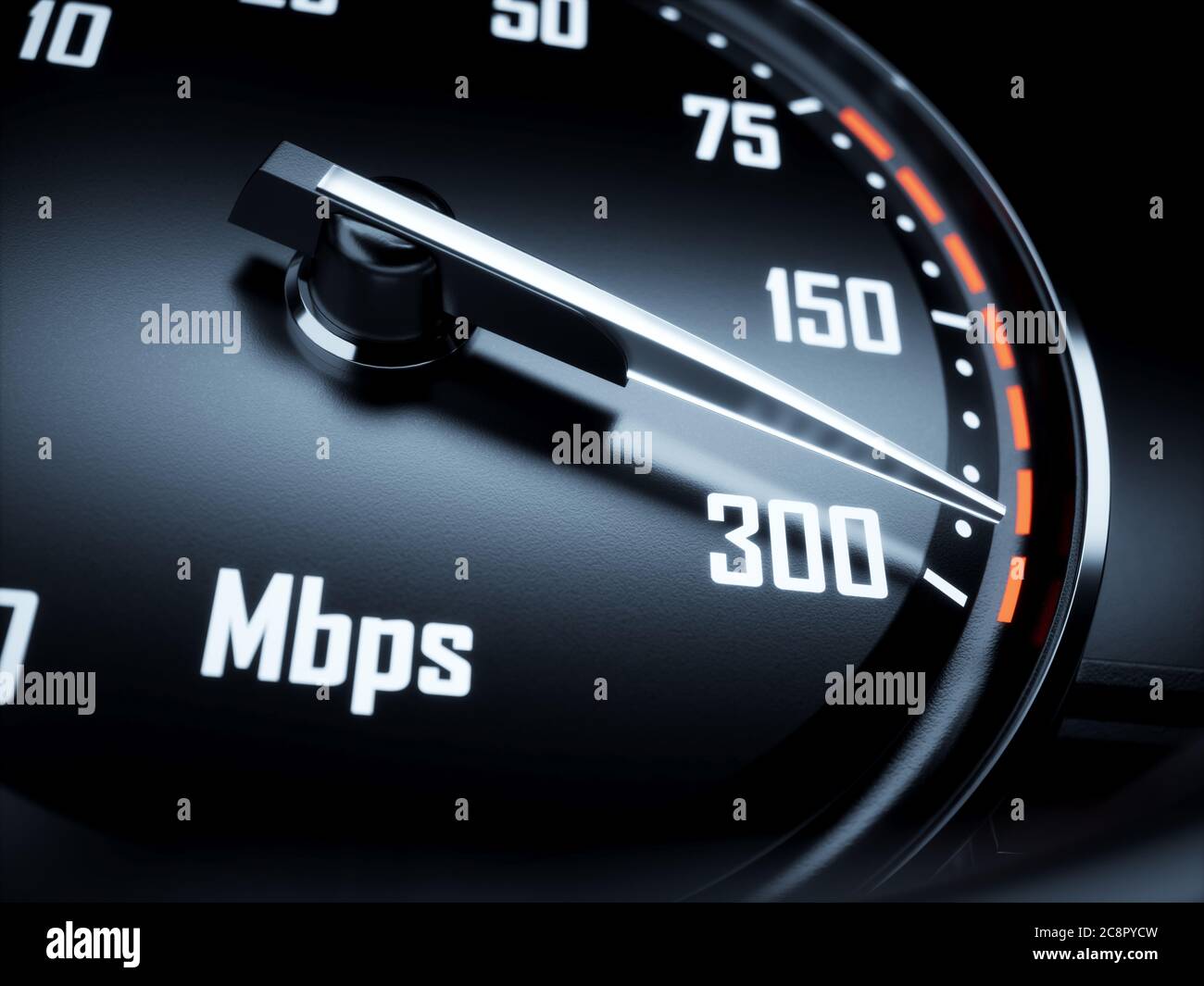 High speed internet connection speedometer and internet connection. 3d ...