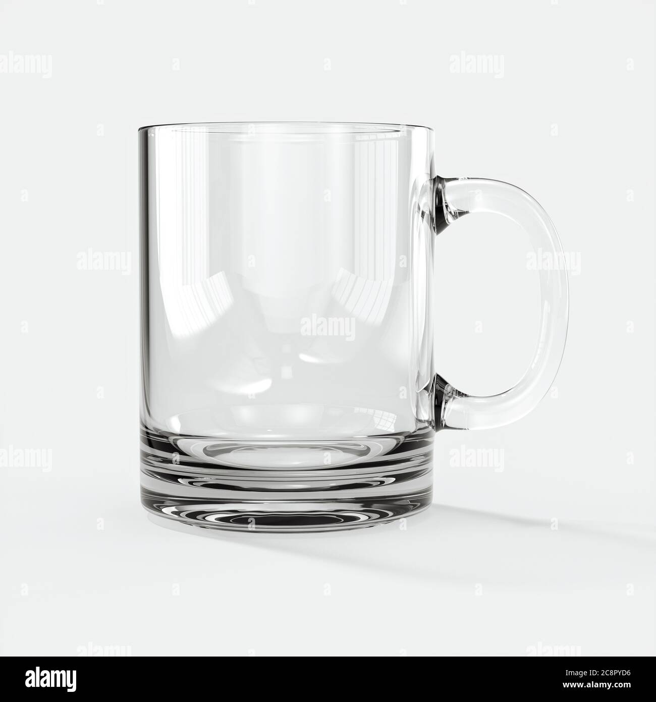 Glass transparent cup. 3d rendering illustration Stock Photo - Alamy