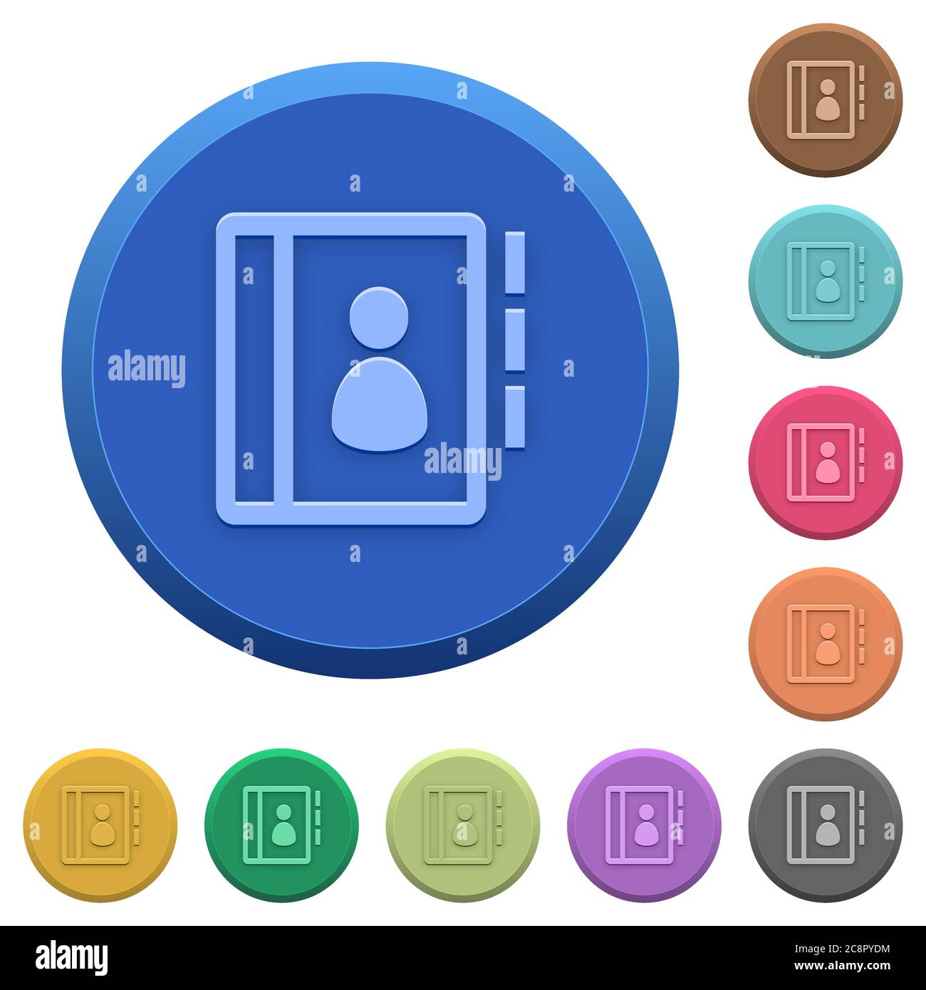 Set of round color embossed contacts buttons Stock Vector Image & Art ...