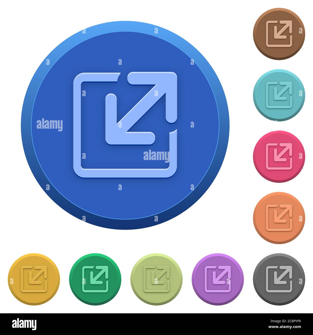 Set of round color embossed resize window buttons Stock Vector Image ...