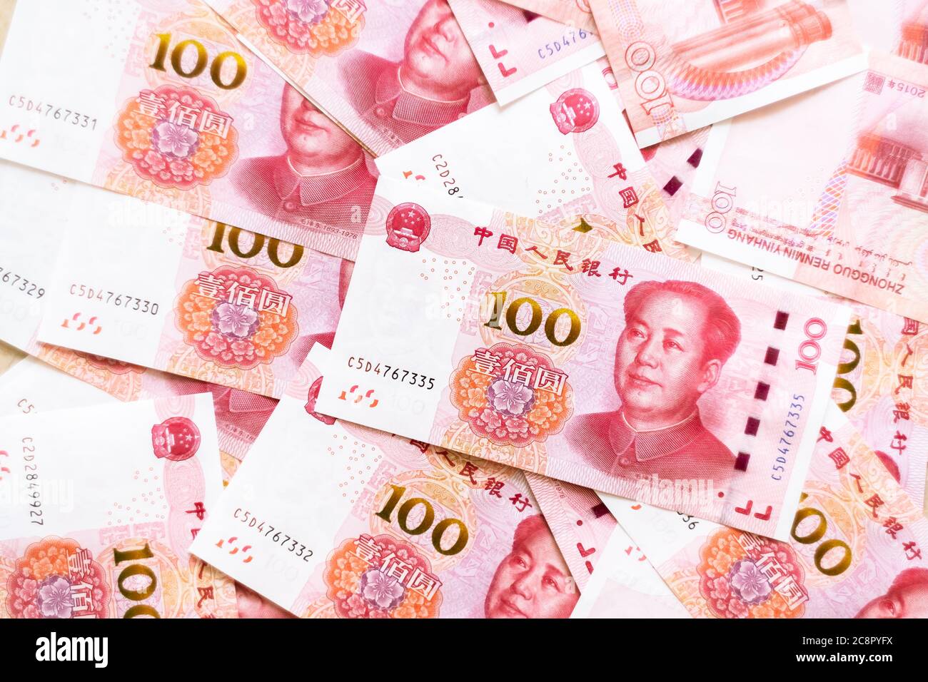 Banknote one hundred yuan. More chinese money background Stock Photo ...