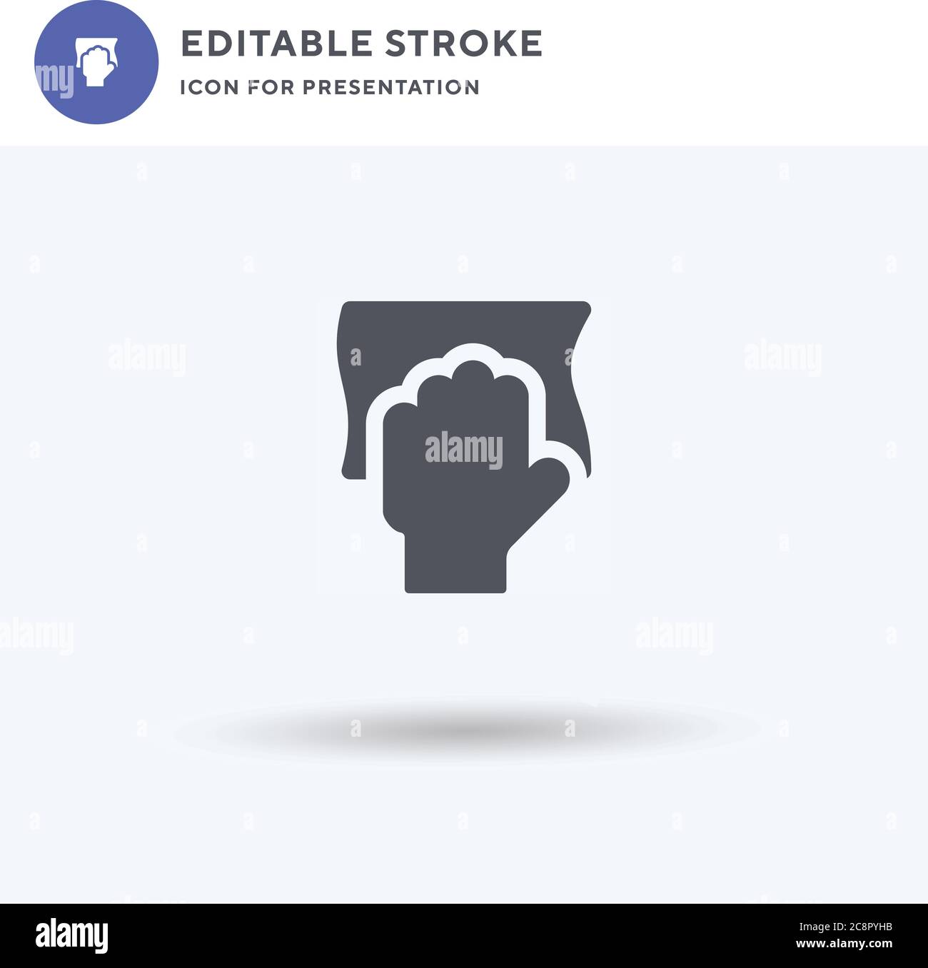 Wipe icon vector, filled flat sign, solid pictogram isolated on white ...