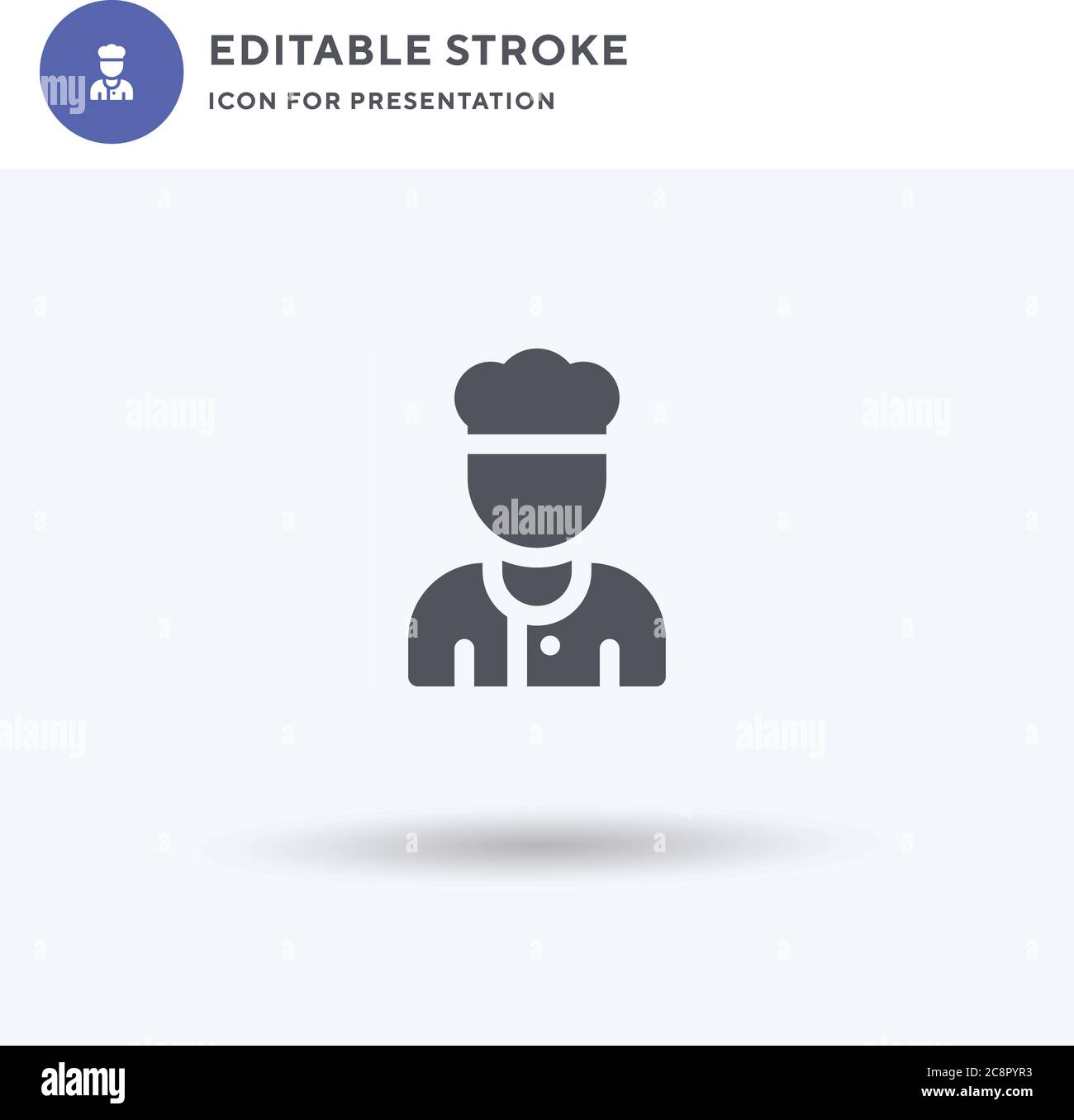 Chef icon vector, filled flat sign, solid pictogram isolated on white ...