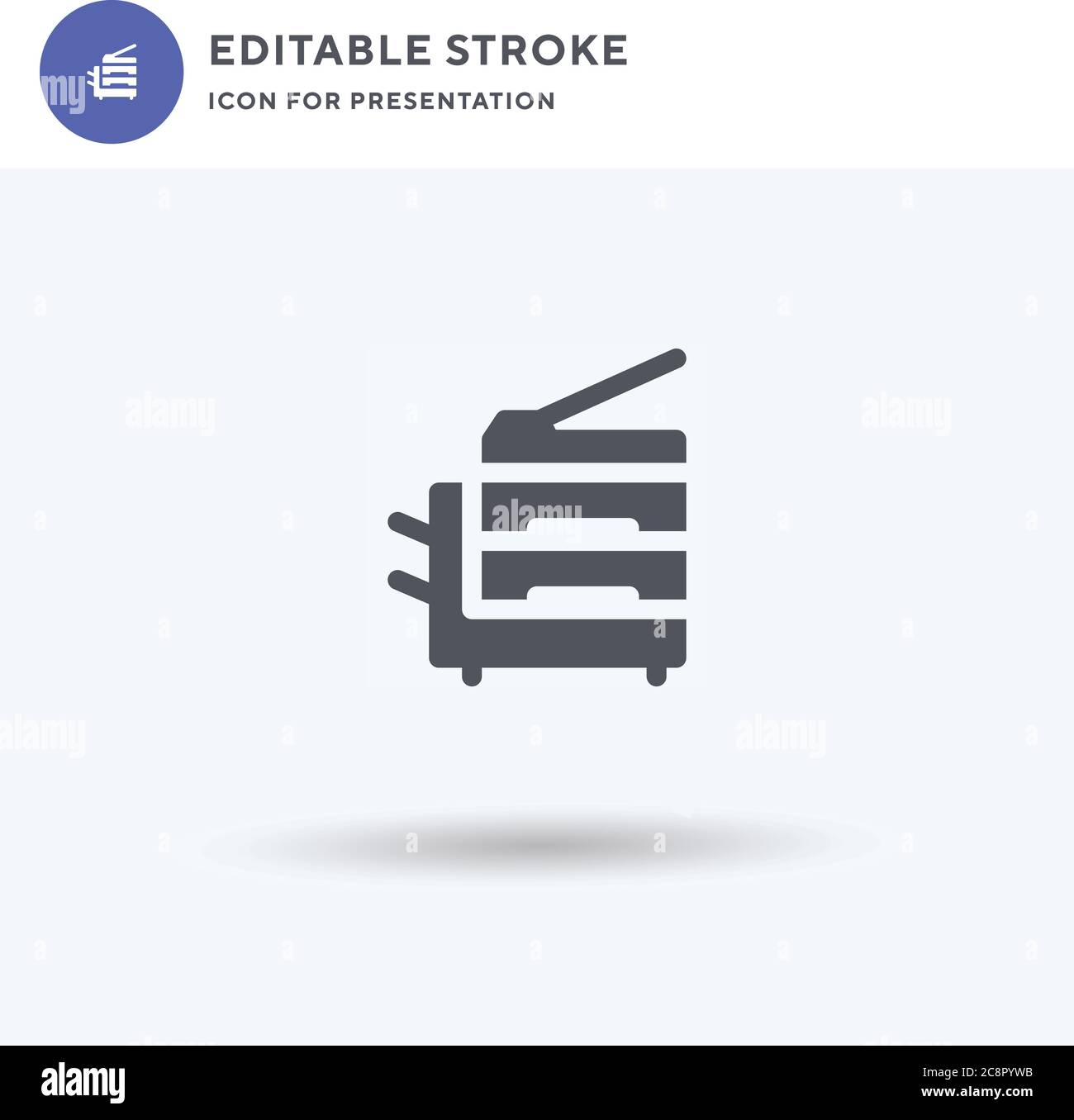 Copy Machine icon vector, filled flat sign, solid pictogram isolated on ...