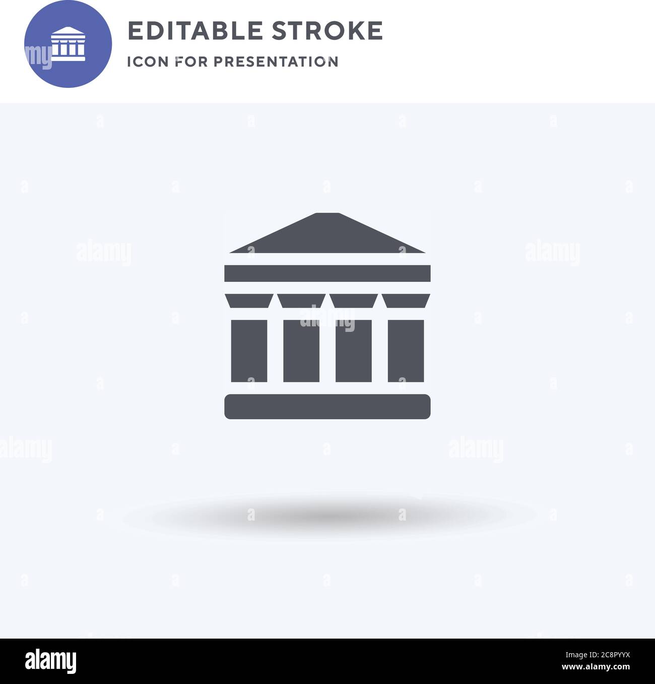 Monument icon vector, filled flat sign, solid pictogram isolated on ...