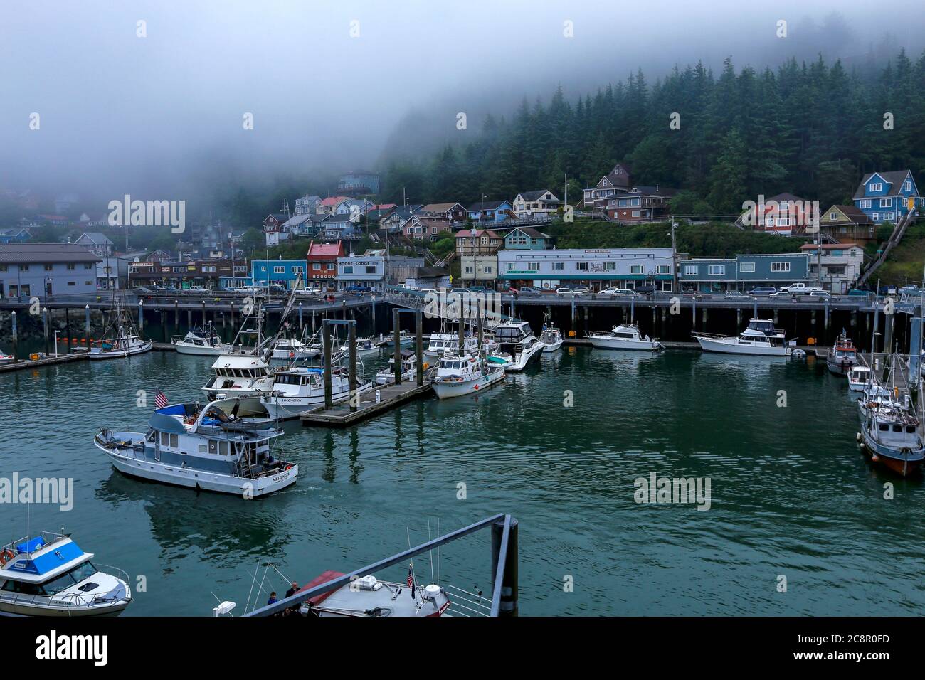 Ketchikan, Alaska - jul 23, 2018 - view of harbour of Ketchikan with ...