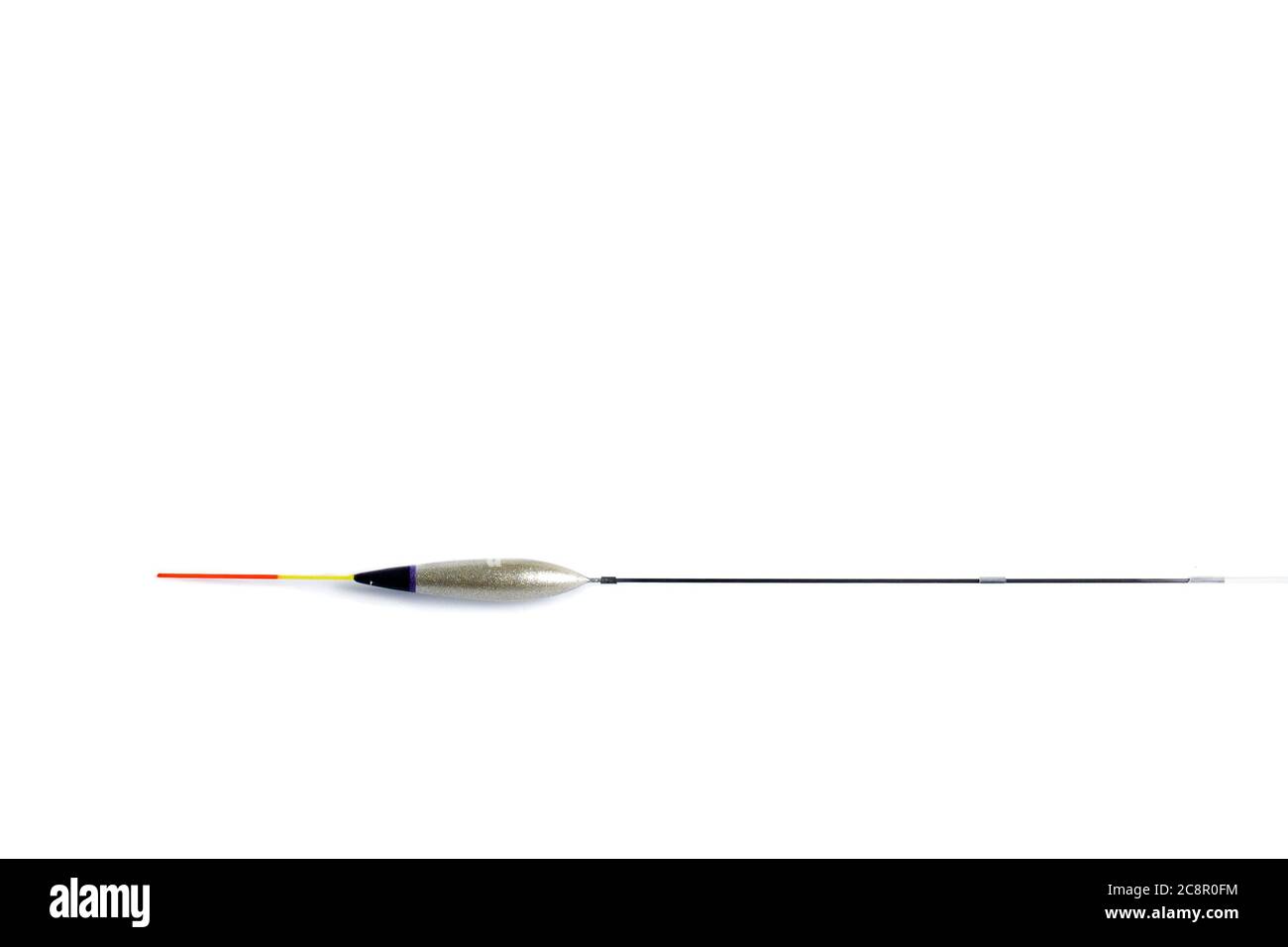 Fishing float with a long keel, for fishing rods on a white background ...