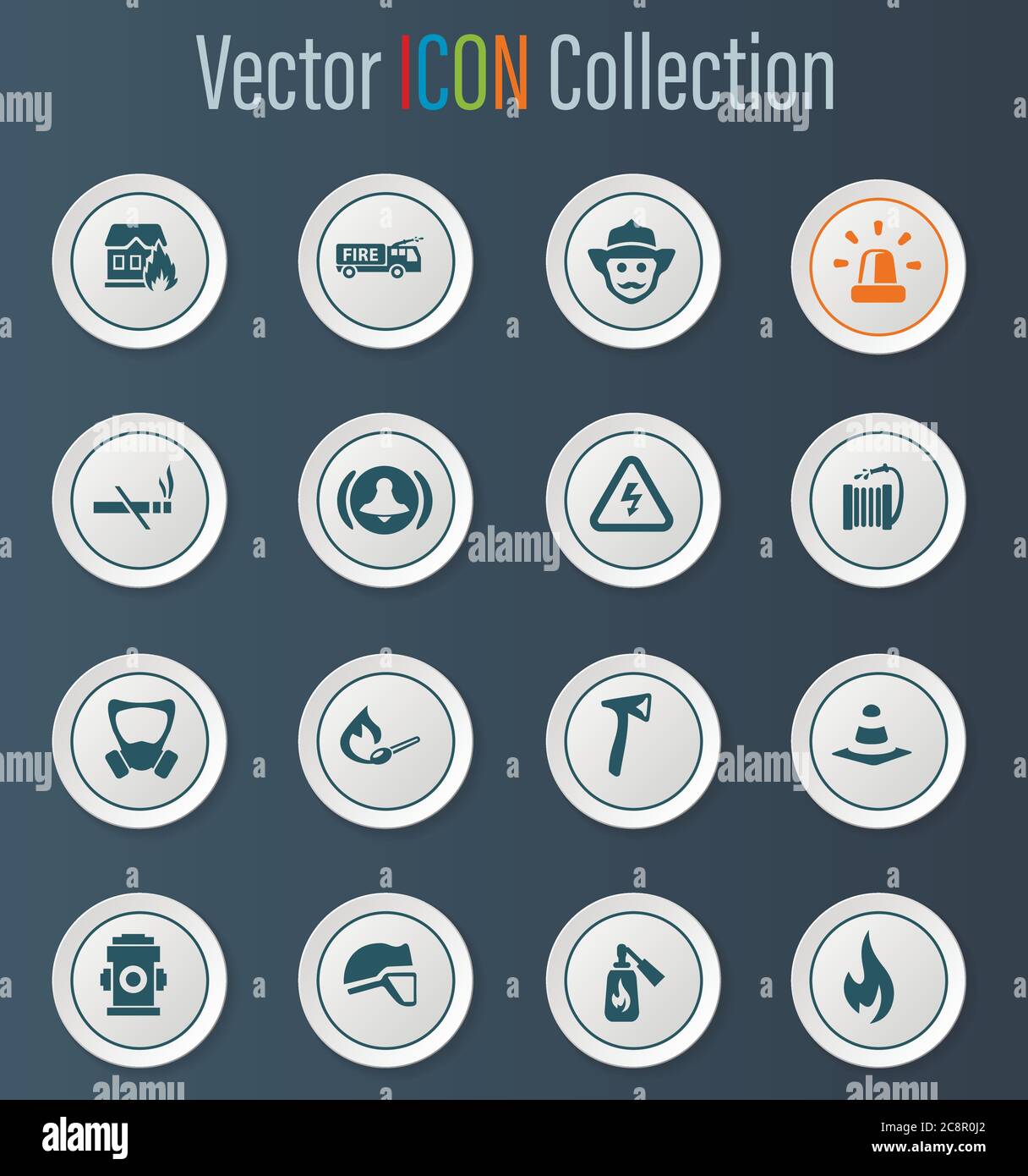 Fire brigade icons set Stock Vector Image & Art - Alamy