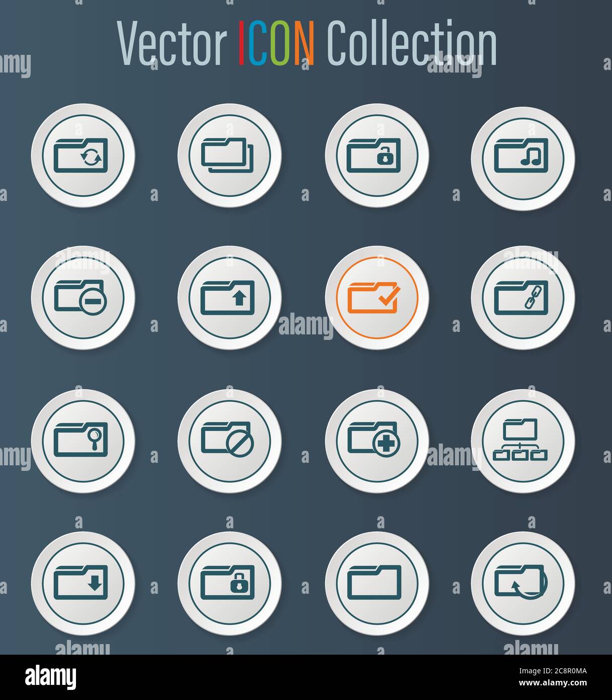 Folder icons set Stock Vector Image & Art - Alamy