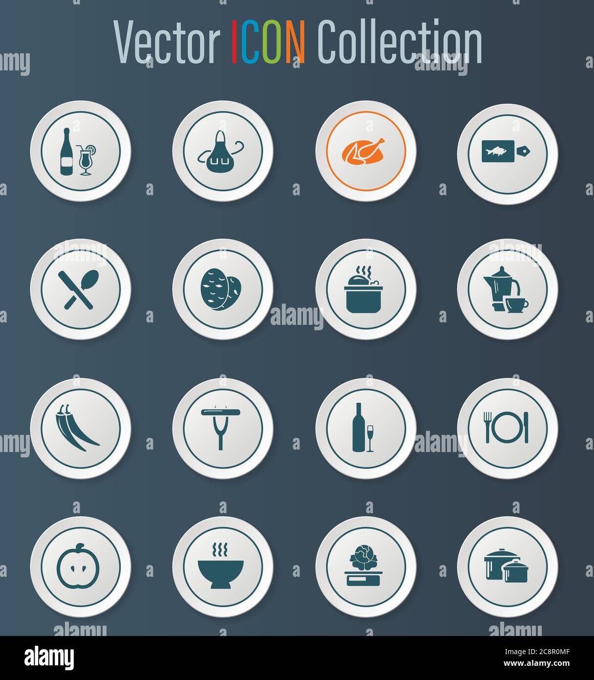 Food and kitchen icons set Stock Vector Image & Art - Alamy