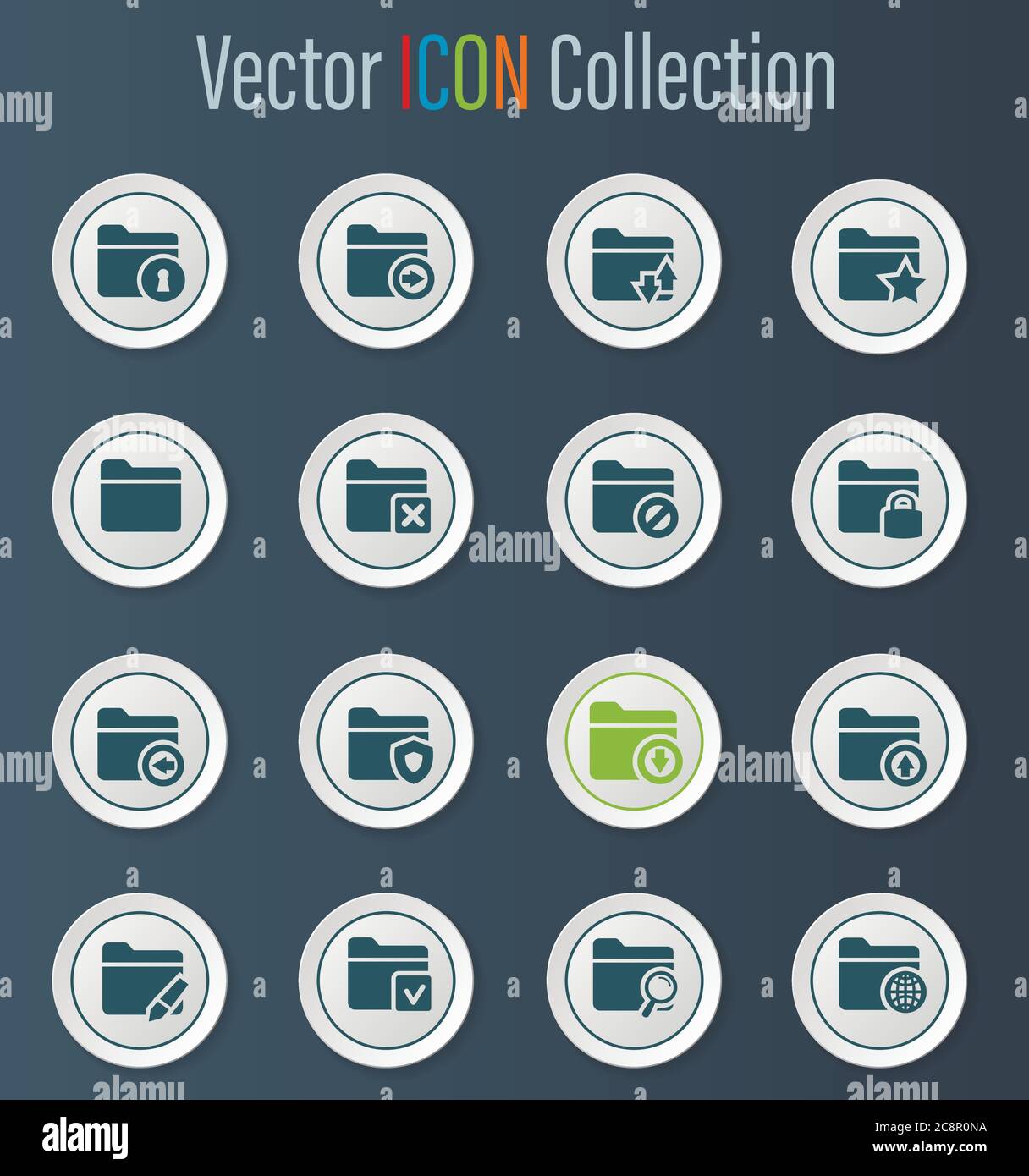 Folders icons set Stock Vector Image & Art - Alamy