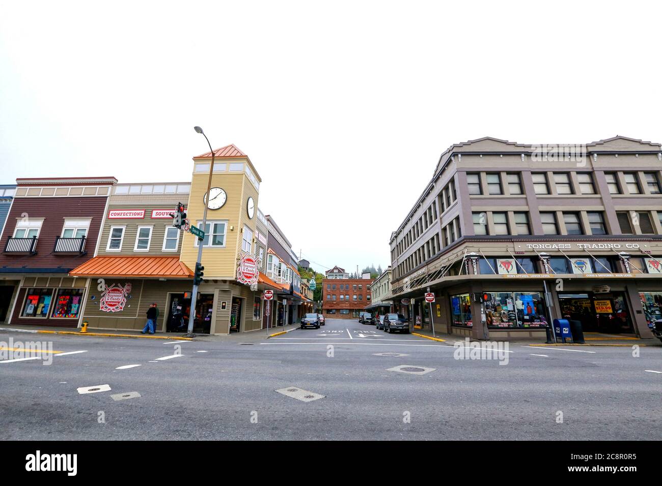Ketchikan, Alaska - jul 23, 2018 - Dock St and Front St where is placed ...