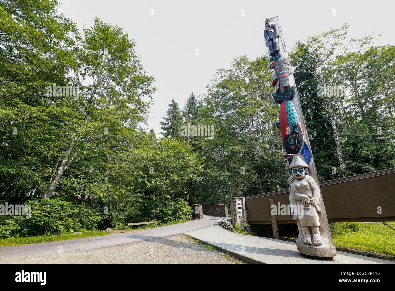 Ketchikan, Alaska - jul 23, 2018 - The totem poles in the Saxman Native ...