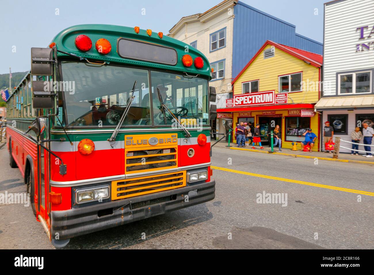 Ketchikan, Alaska - jul 23, 2018 - Bus on street of Ketchikan, Alaska ...