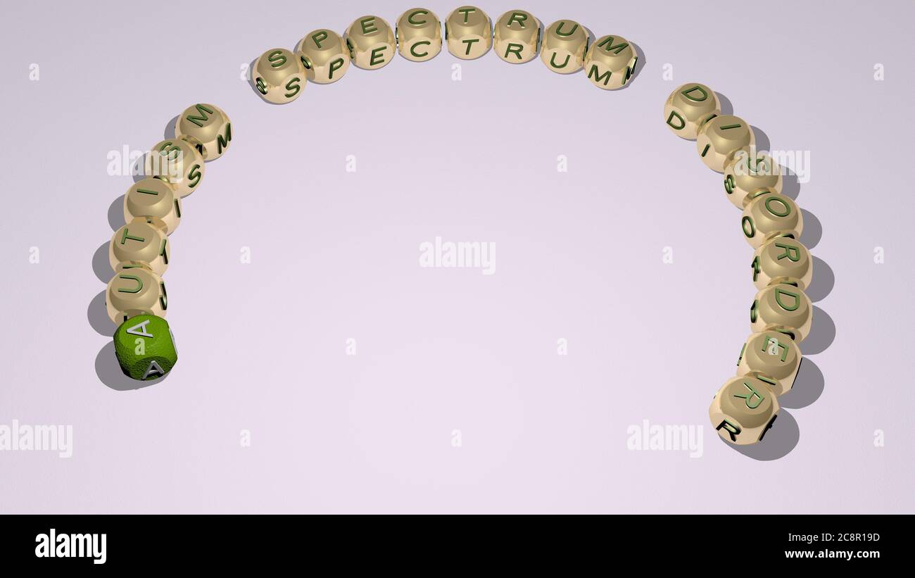 combination of Autism spectrum disorder built by cubic letters from the ...