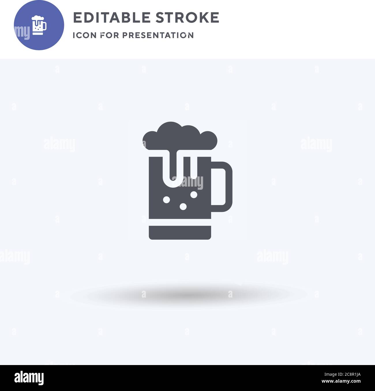 Beer icon vector, filled flat sign, solid pictogram isolated on white ...