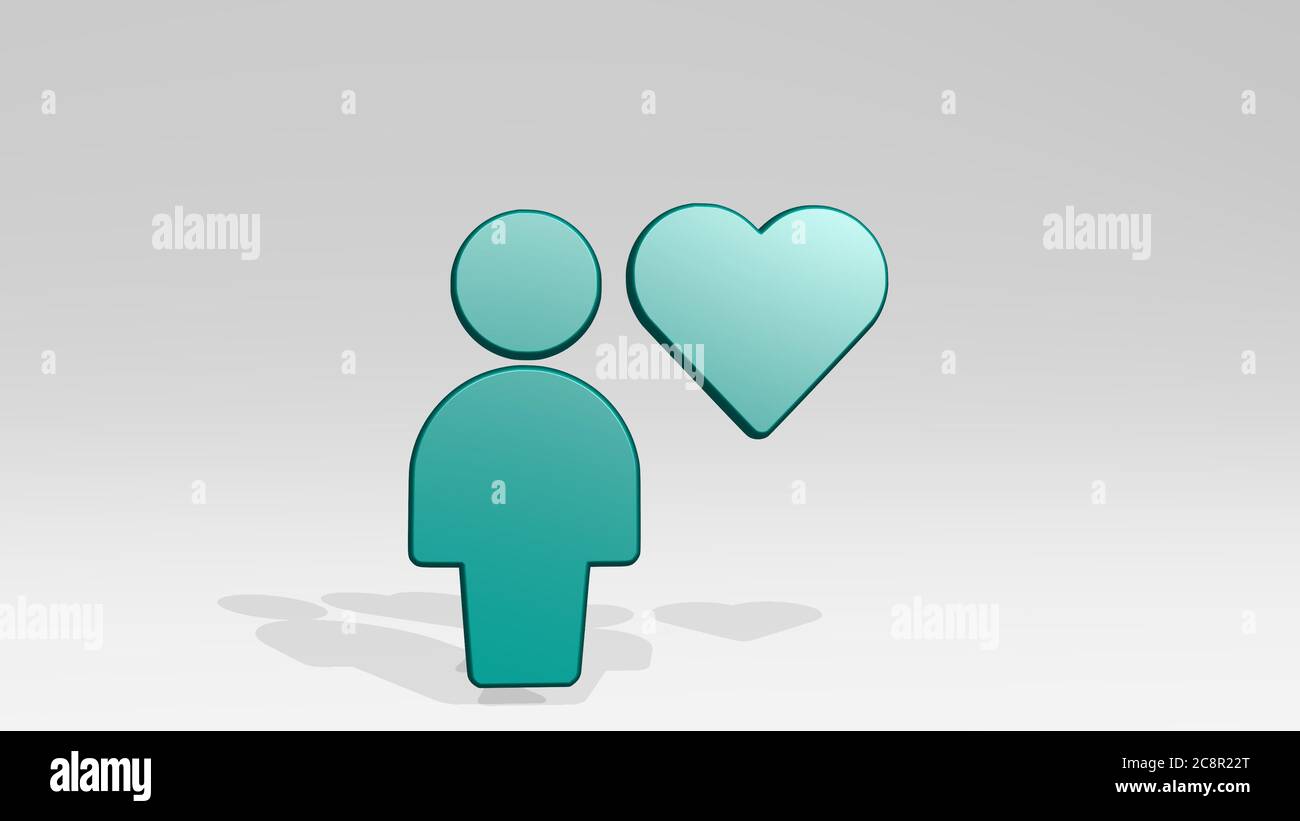 SINGLE NEUTRAL HEART from a perspective with the shadow. A thick ...