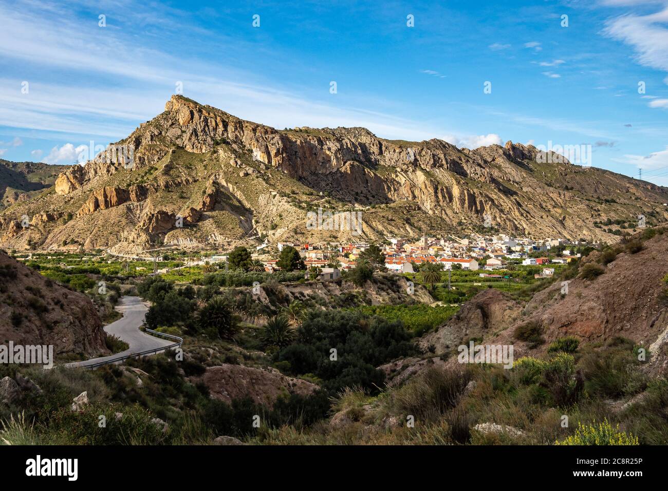Landscape view of Villanueva del Rio Segura in the Valley of Ricote ...
