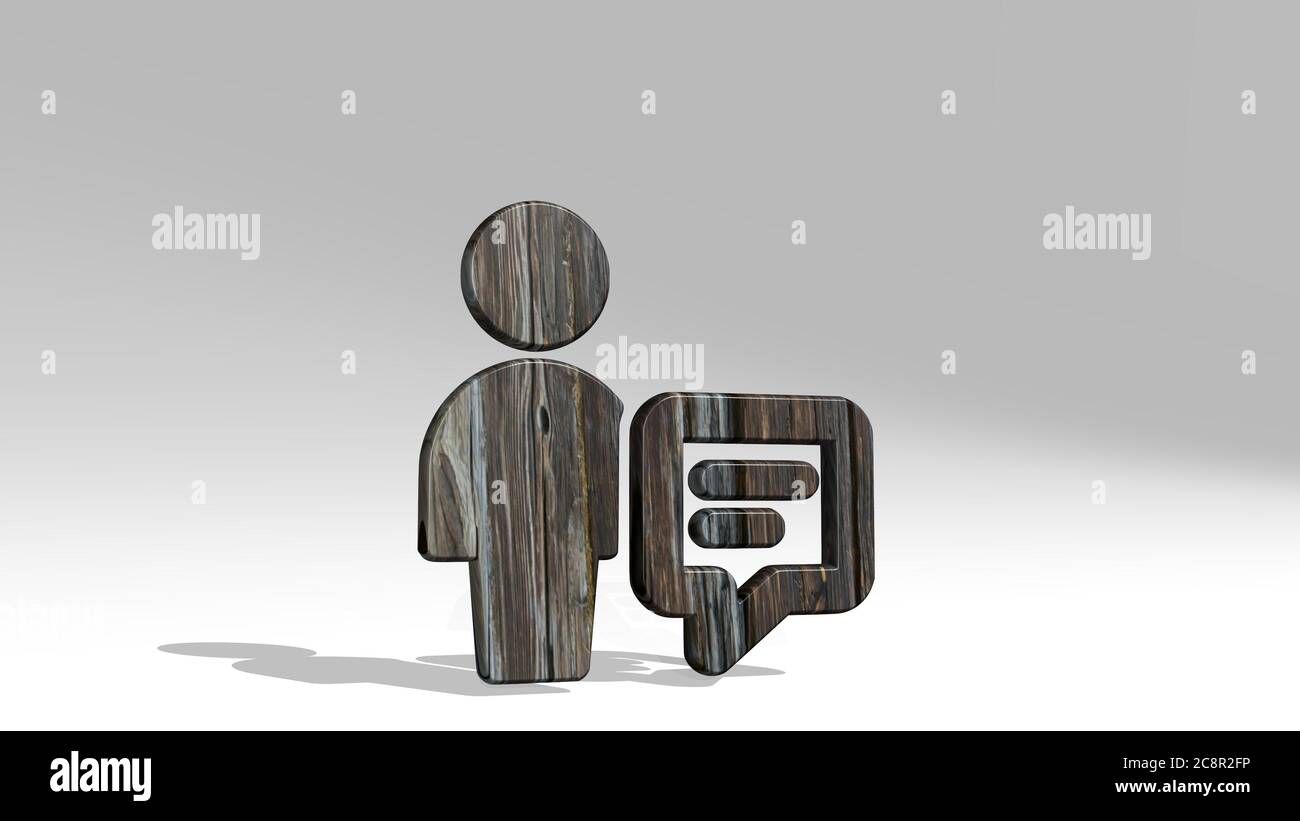 SINGLE NEUTRAL ACTIONS CHAT made by 3D illustration of a shiny metallic ...
