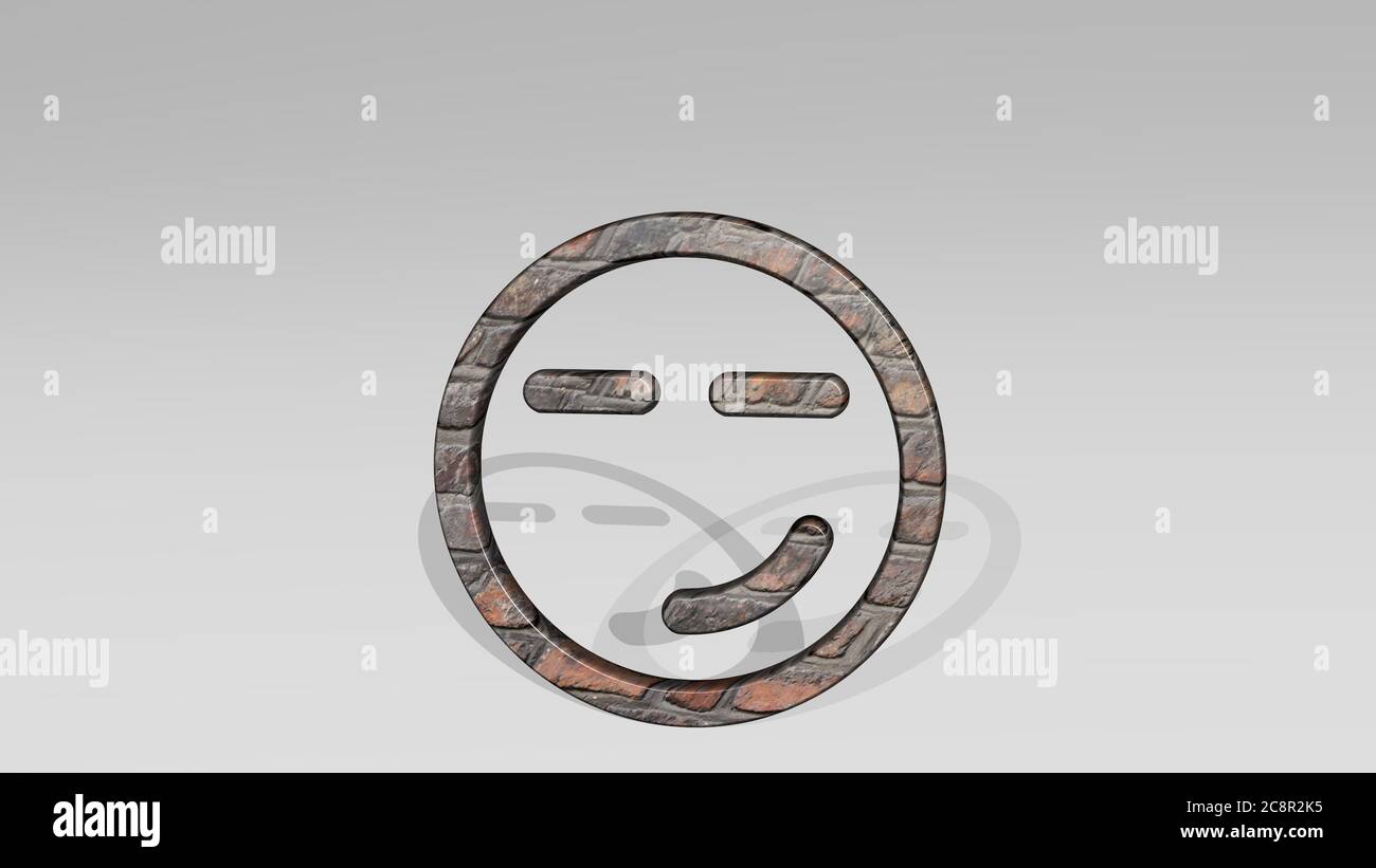 SMILEY CHEEKY casting shadow with two lights. 3D illustration of ...