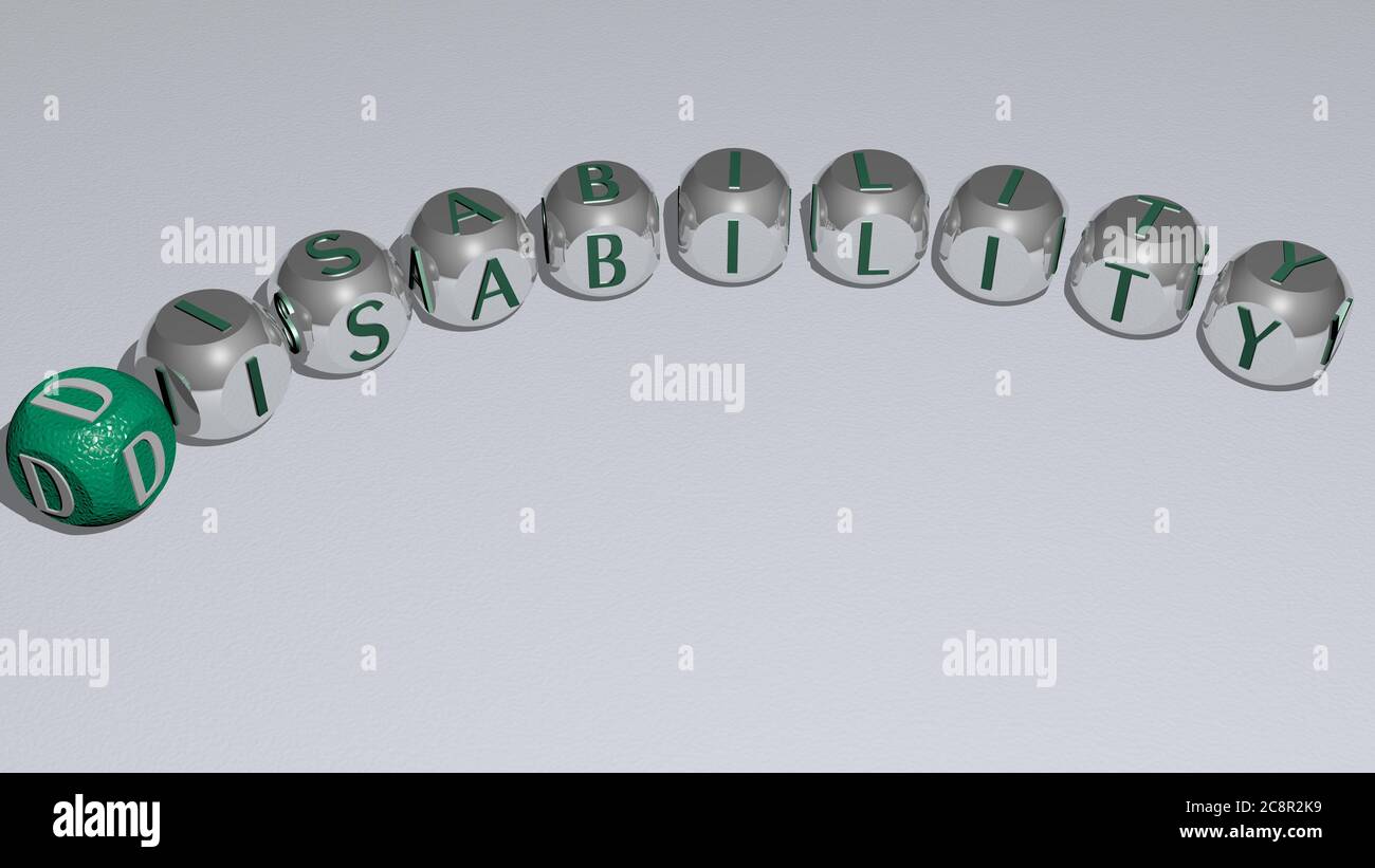 DISABILITY combined by dice letters and color crossing for the related ...