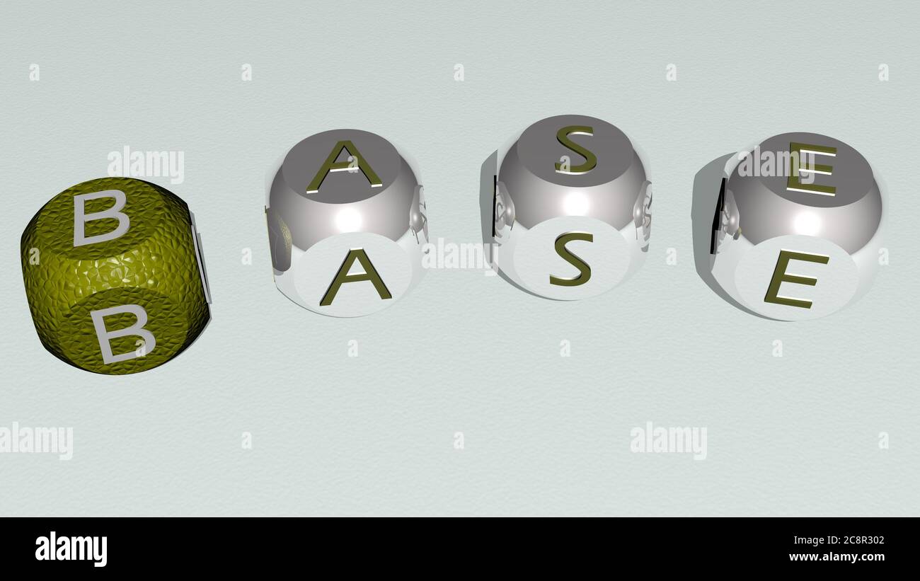BASE combined by dice letters and color crossing for the related ...