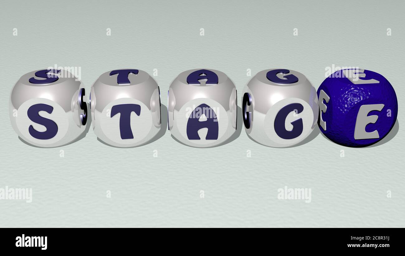 stage combined by dice letters and color crossing for the related ...