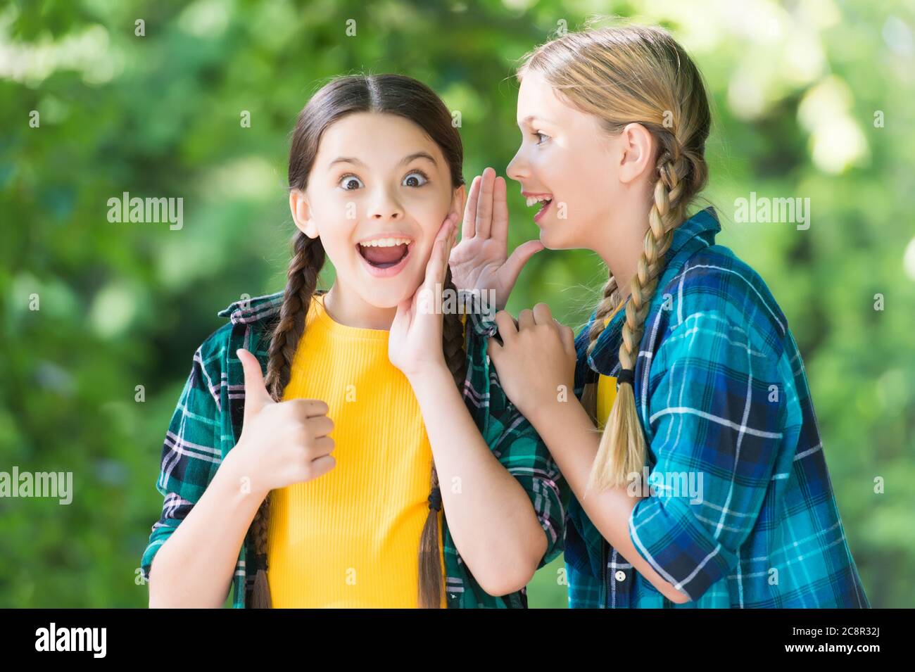 gossip concept. funny time spending. cheerful girls best friends ...