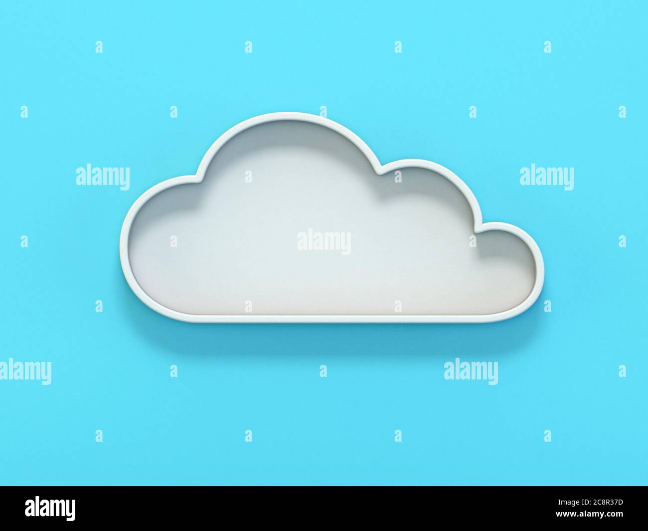 Cloud sign 3D render illustration isolated on blue background Stock ...