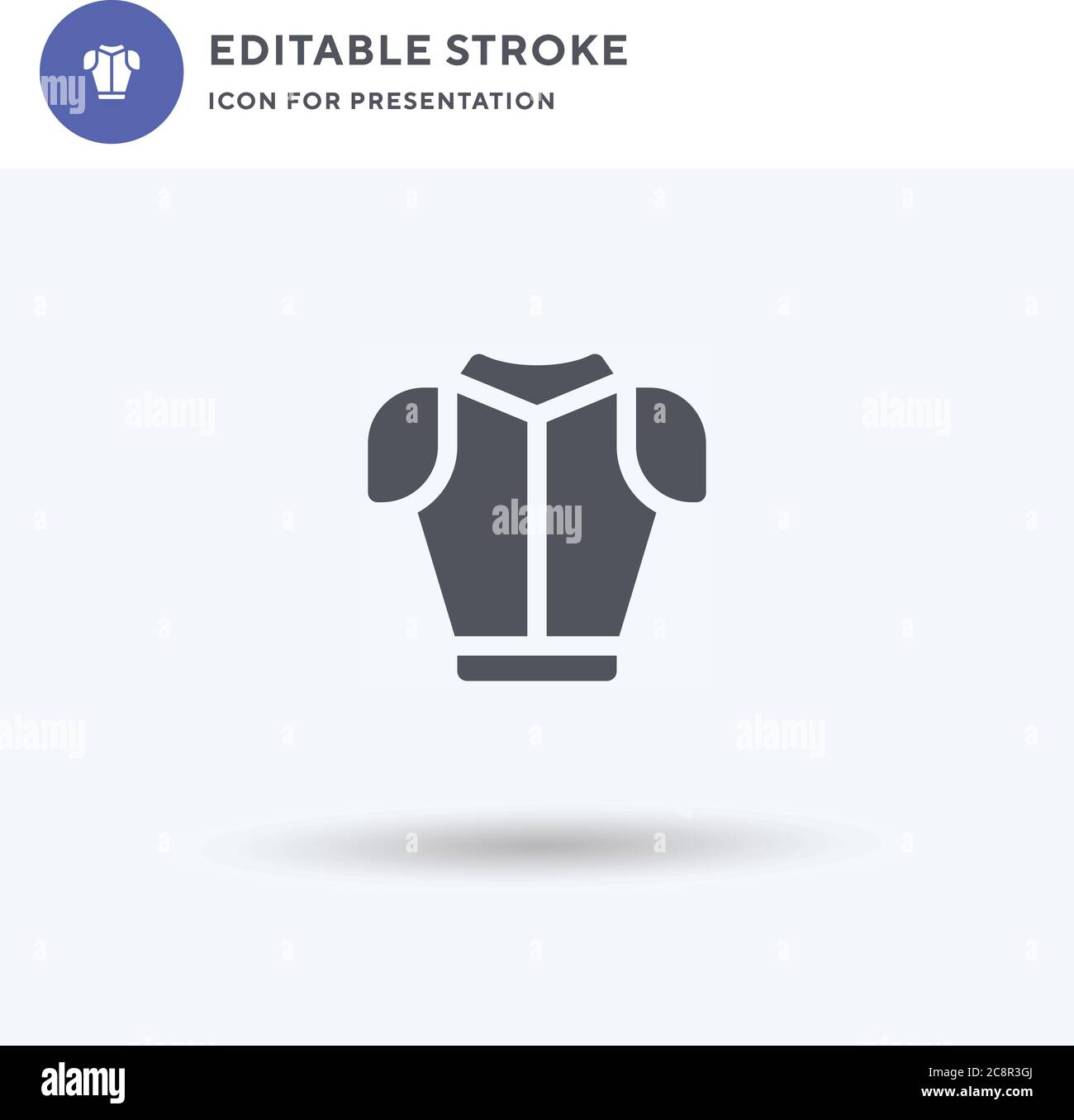 Armor icon vector, filled flat sign, solid pictogram isolated on white ...