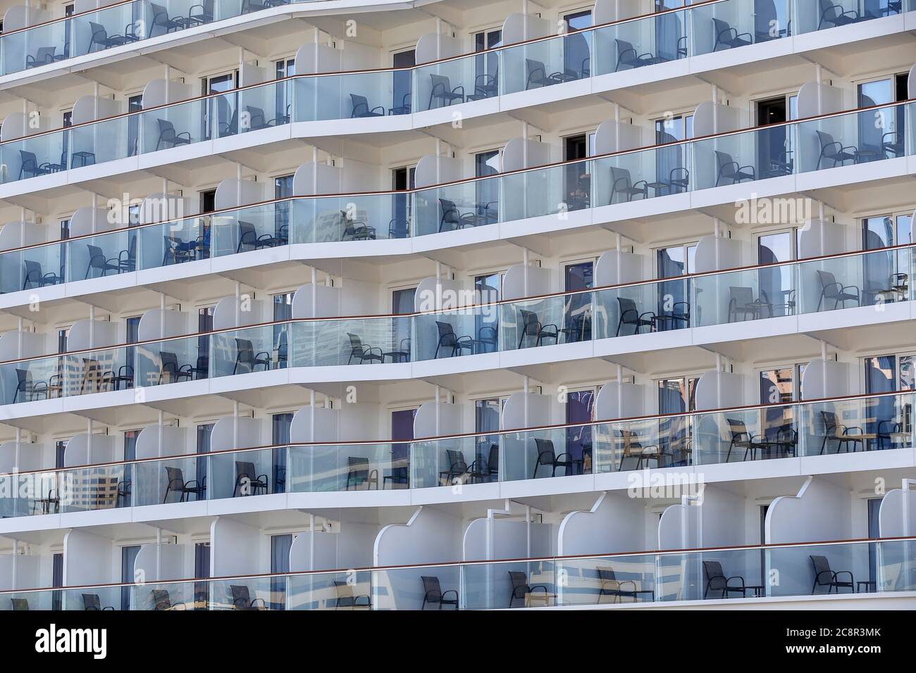 cabins balcony on modern cruise ship Stock Photo - Alamy
