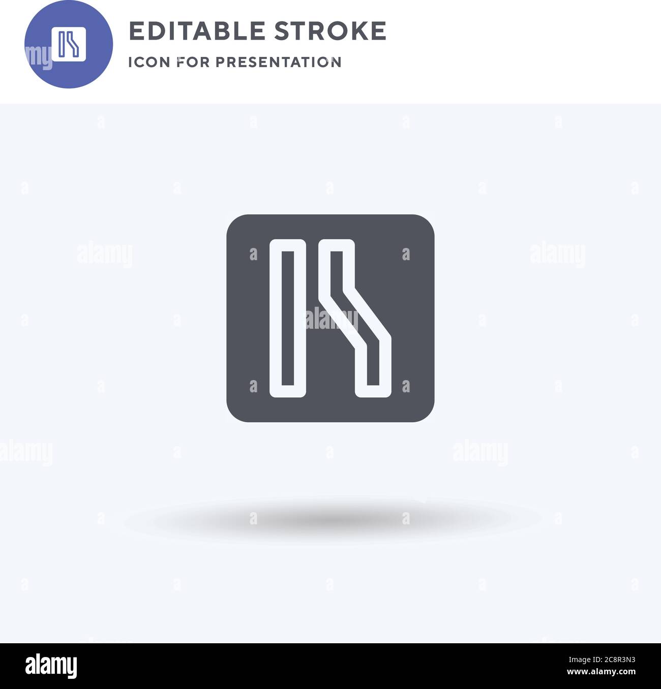 Narrow icon vector, filled flat sign, solid pictogram isolated on white ...