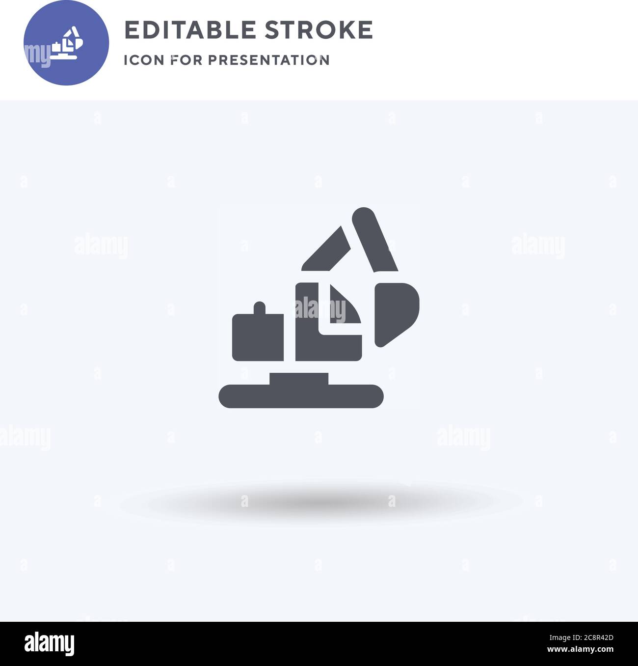 Digger icon vector, filled flat sign, solid pictogram isolated on white ...