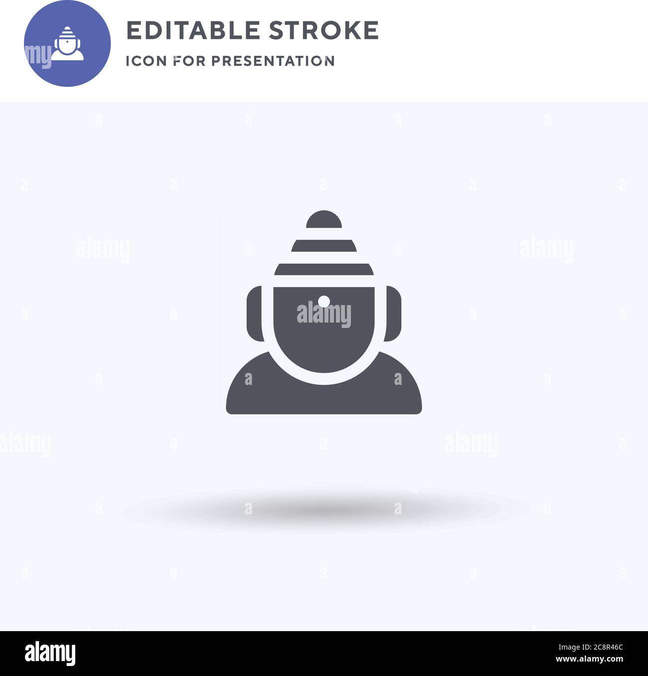 Buddha icon vector, filled flat sign, solid pictogram isolated on white ...